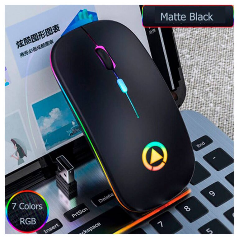 Mouse inalambrico RGB Yindiao A2, recargable, DPI 1600 - Clickbox.pe