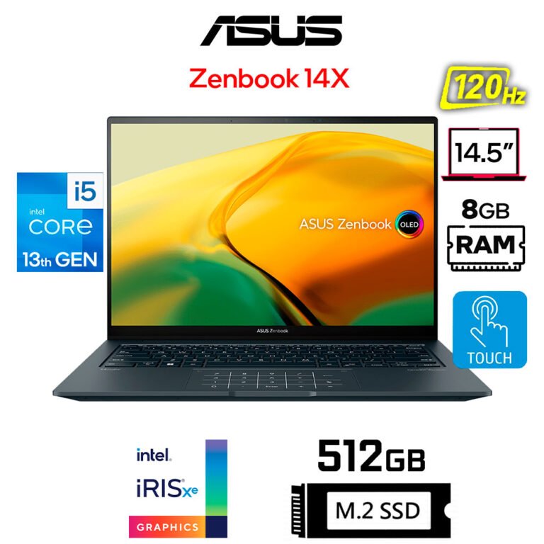 Asus Zenbook 14X OLED (Q410), 14.5" 3K 120Hz Táctil, Core i5-13500H ...