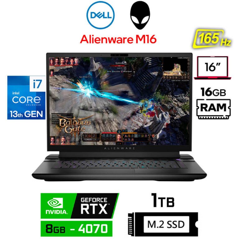 Dell Alienware M16 R1, Core i7-13700HX, 8GB RTX4070, 16GB RAM, 1TB SSD ...