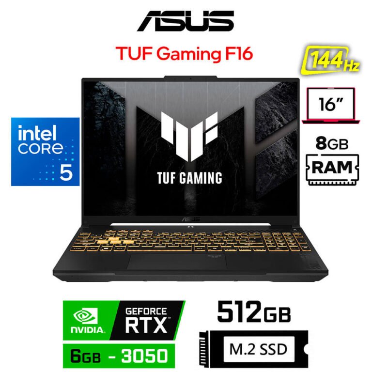 Asus TUF Gaming F16 FX607, intel Core 5-210H, 6GB RTX3050, 8GB RAM ...
